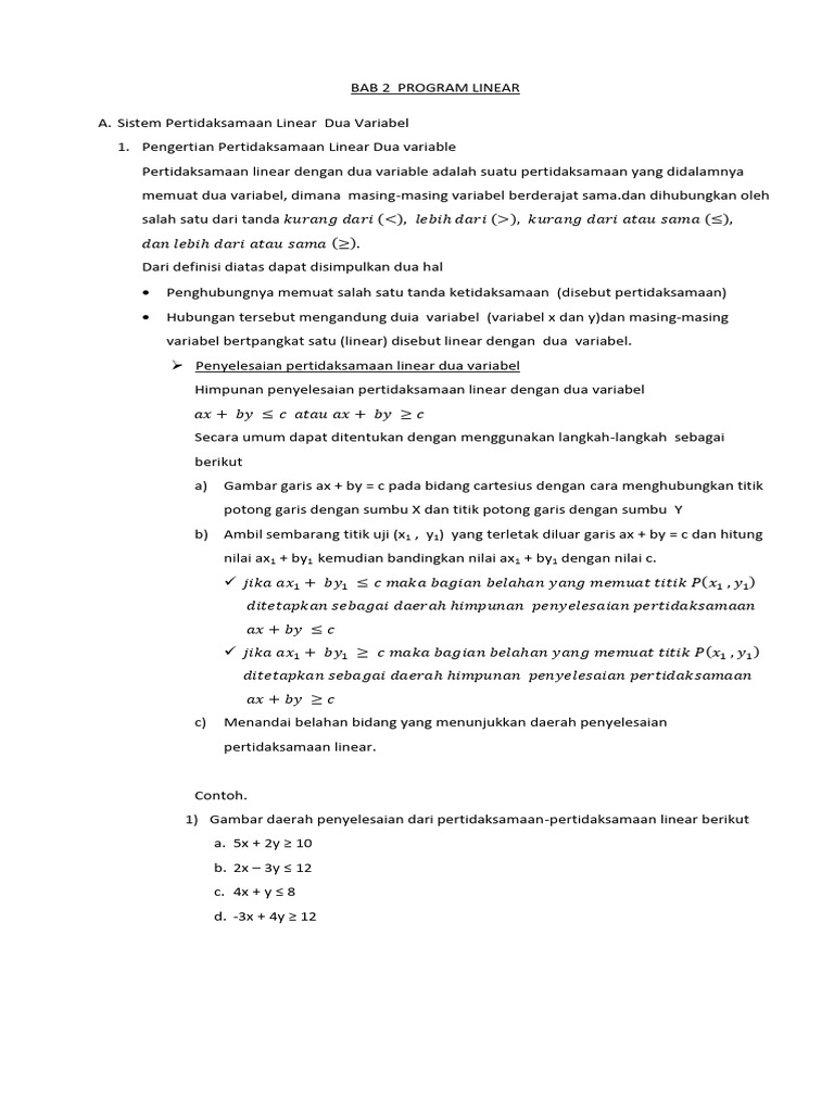 Program Linear. | PDF | Metode & Bahan Ajar