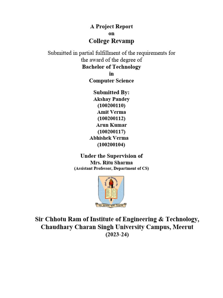 B.Tech Project: College Revamp | PDF | Android (Operating System ...