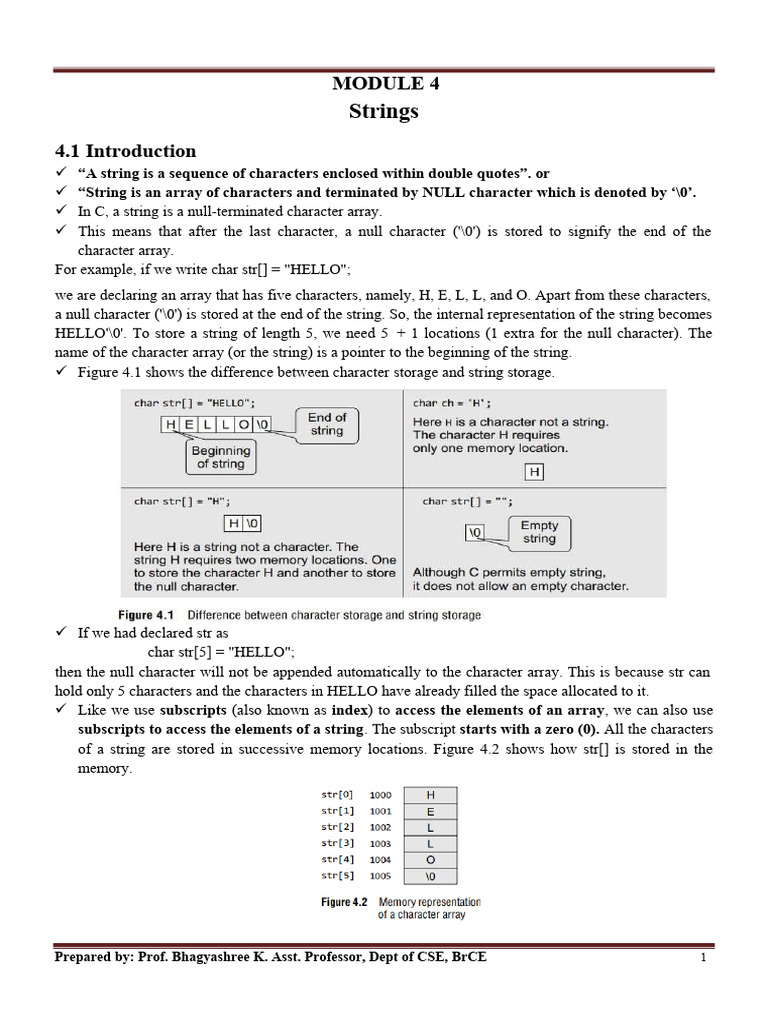 Module4 Chapter1 | PDF | String (Computer Science) | Pointer (Computer Programming)