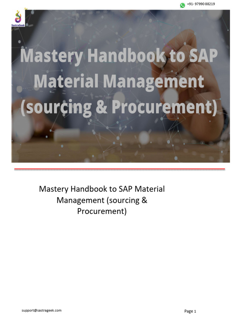 MM - Mastery Handbook To SAP Material Management (Sourcing ...