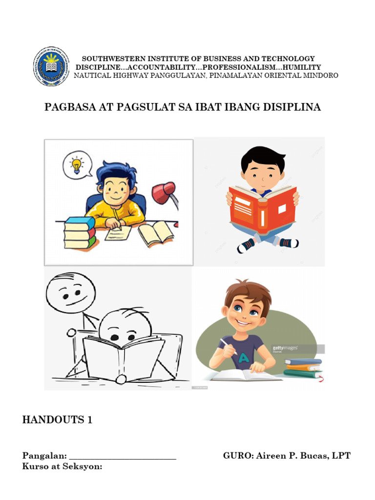 Pagbasa at Pagsulat Handouts 1 | PDF