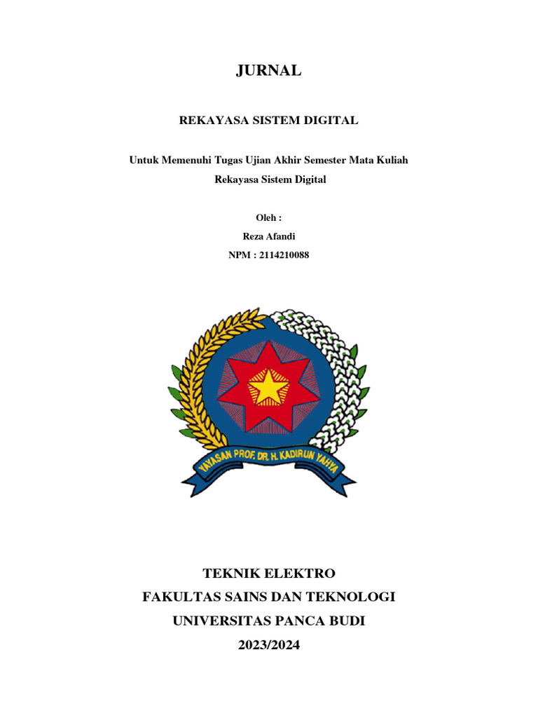Jurnal UAS Rekayasa Sistem Digital (Reza Afandi - 2114210088) | PDF