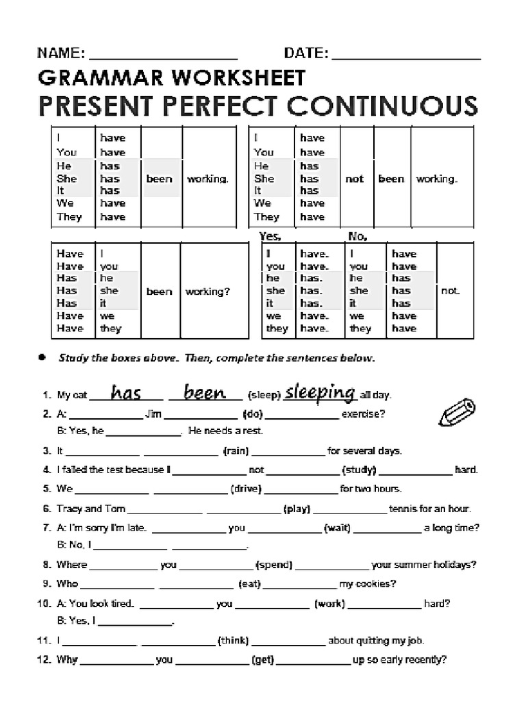 Present Perfect Continuous | PDF