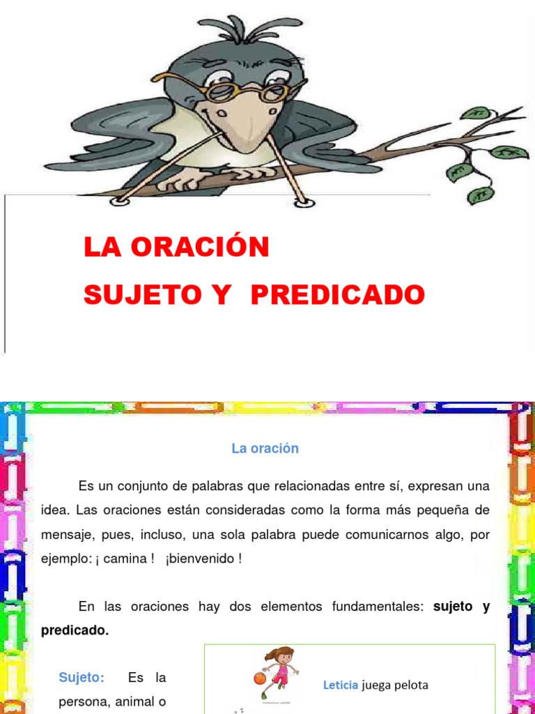 La Oracion Sujeto y Predicado | PDF