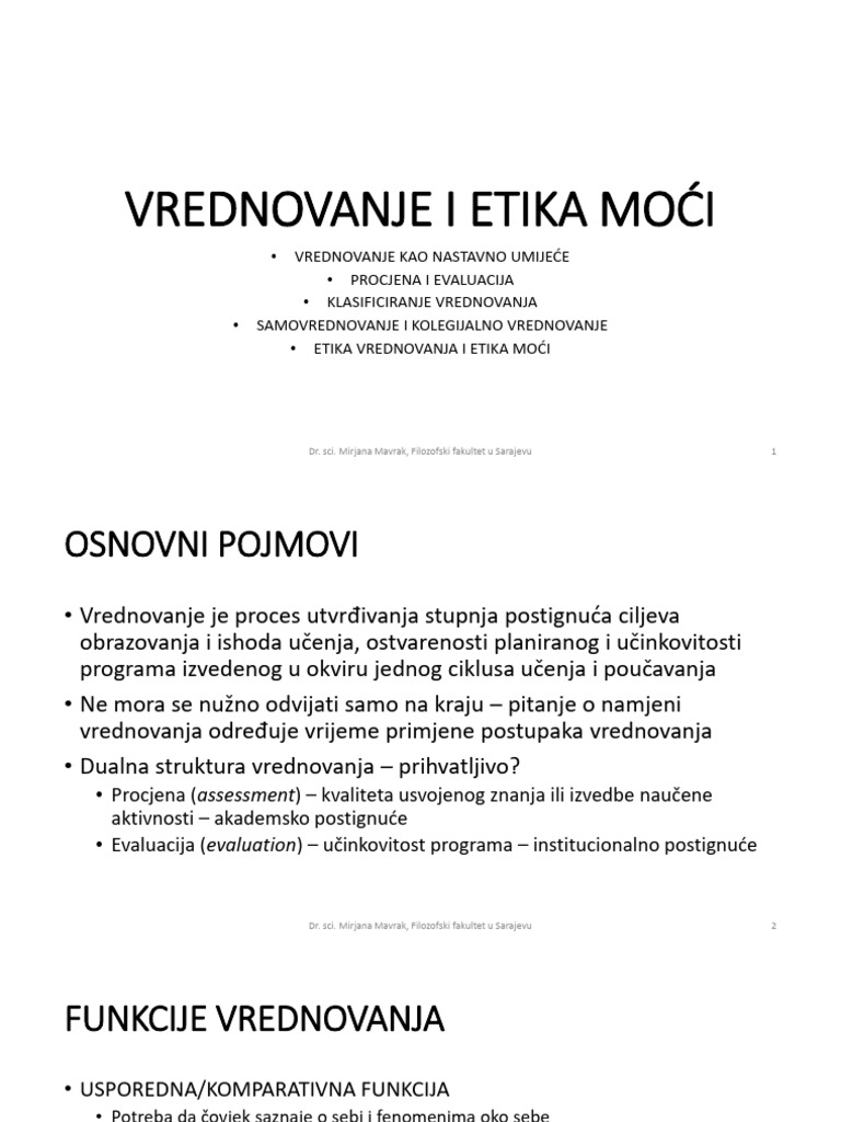 Vrednovanje I Etika | PDF