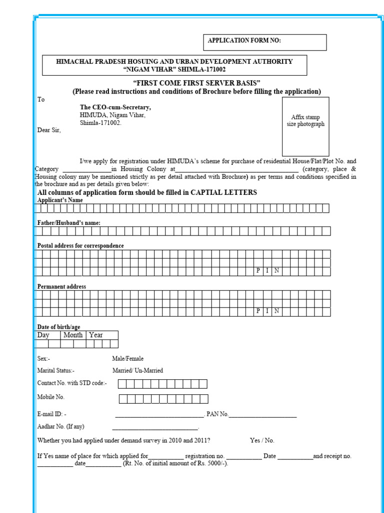 HIMUDA Housing Application Guidelines | PDF | Lease | Interest