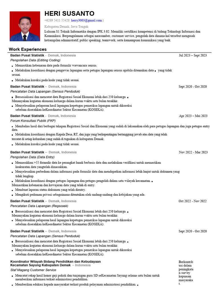 CV Heri Susanto | PDF