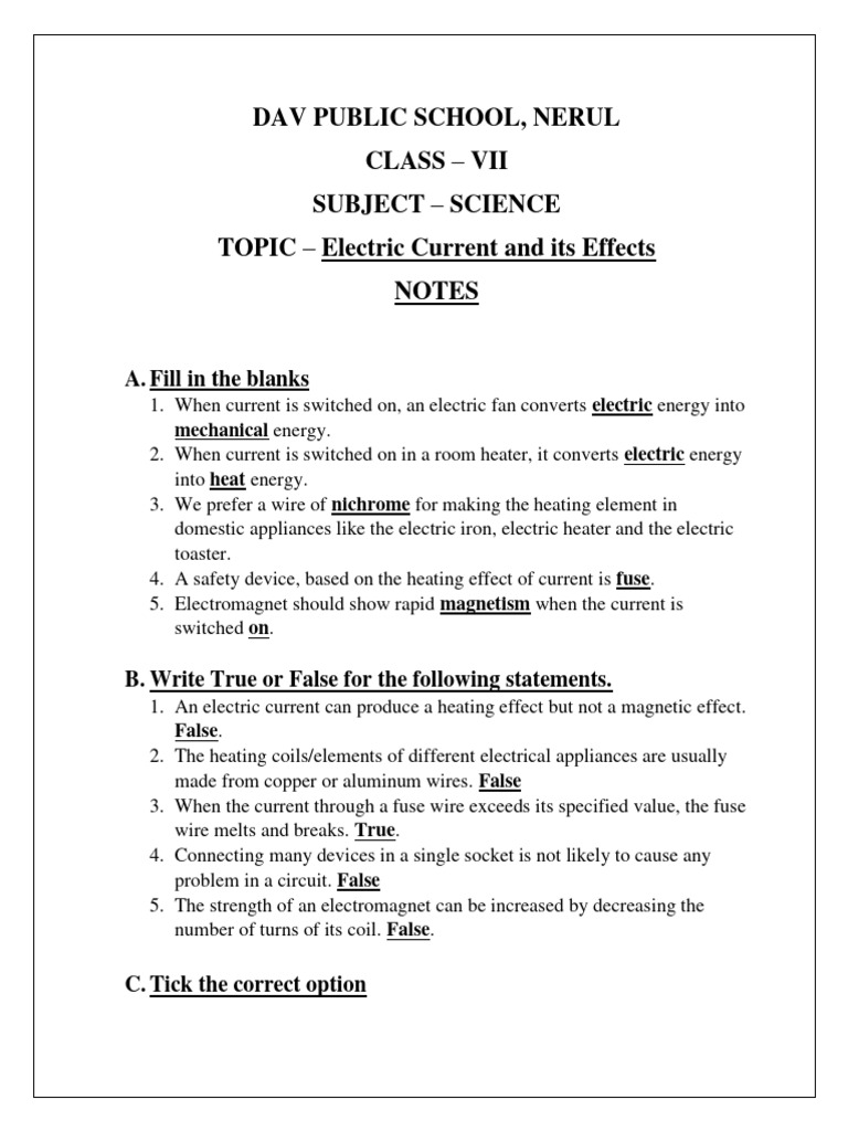 Electic Current Notes | PDF
