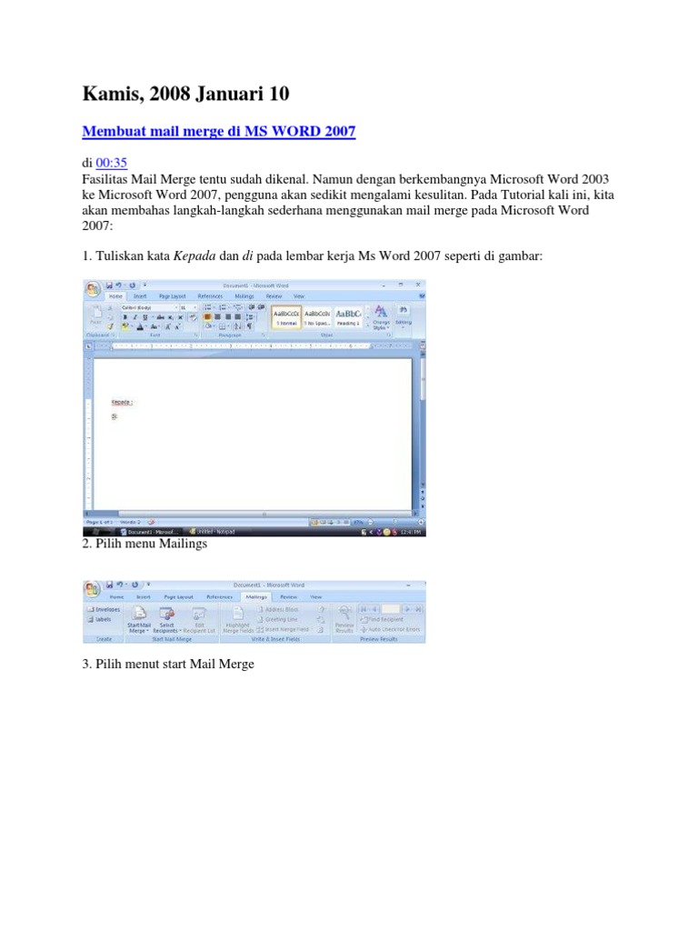 Mail Merge | PDF | Karier & Perkembangan | Komputer