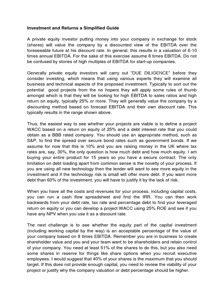 Investments and Returns - How To Fund Your Project | PDF | Stocks ...