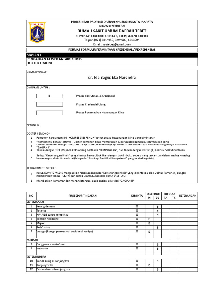 2023 Template RKK - Dokter Umum | PDF