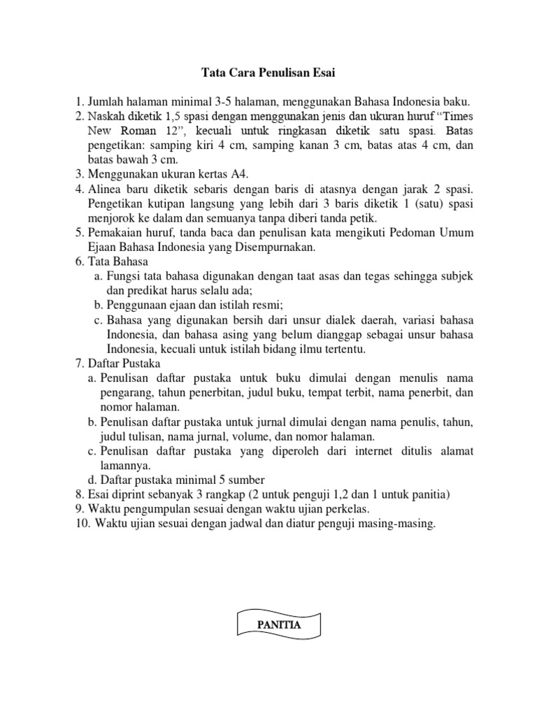 Tata Cara Penulisan Esai | PDF