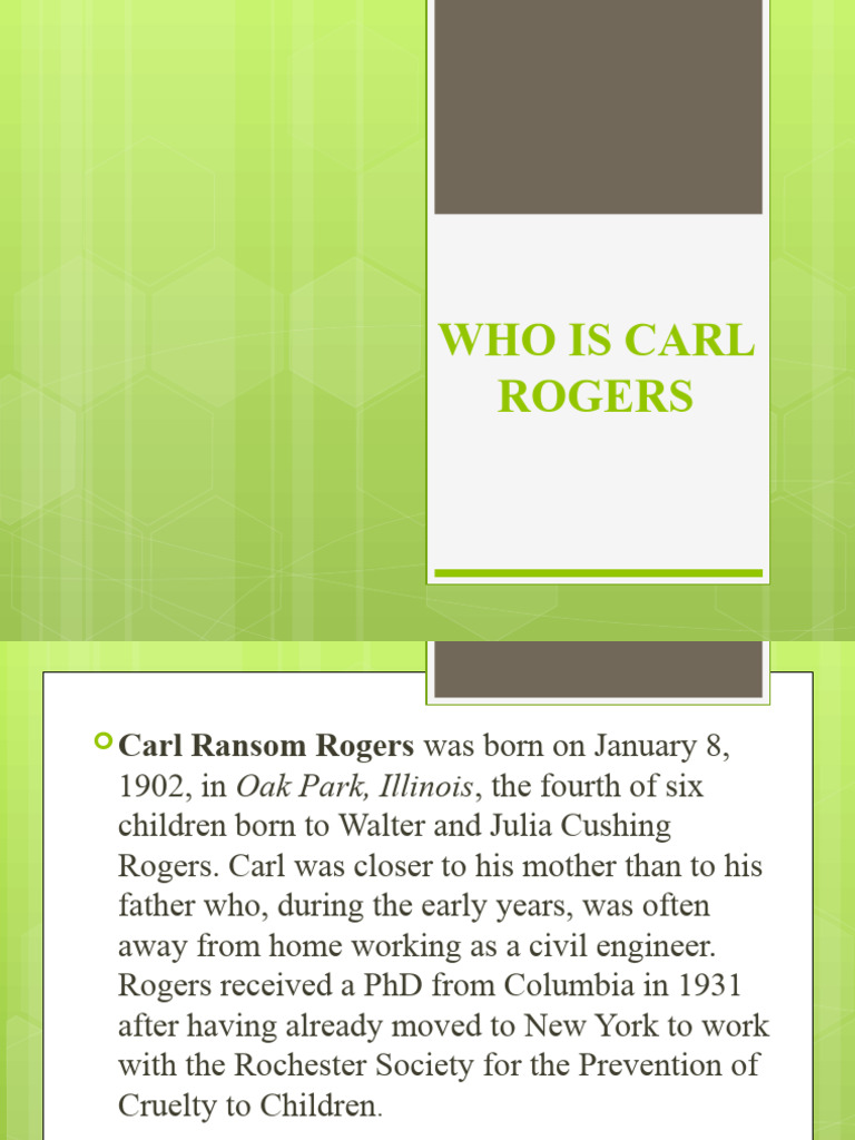 Who Is Carl Rogers | PDF | Self Concept | Anxiety