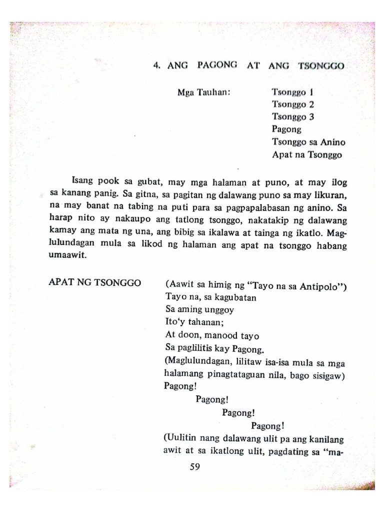 Ang Pagong at Ang Tsonggo by Amelia Lapena Bonifacio | PDF