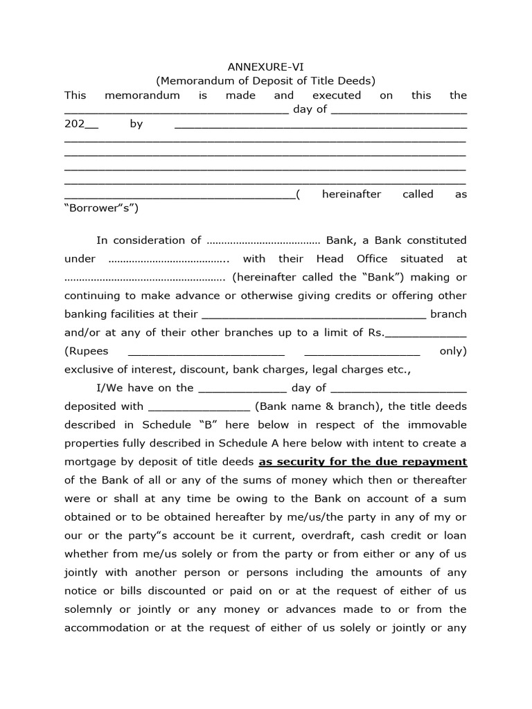 Equitable Mortgage Deed | PDF