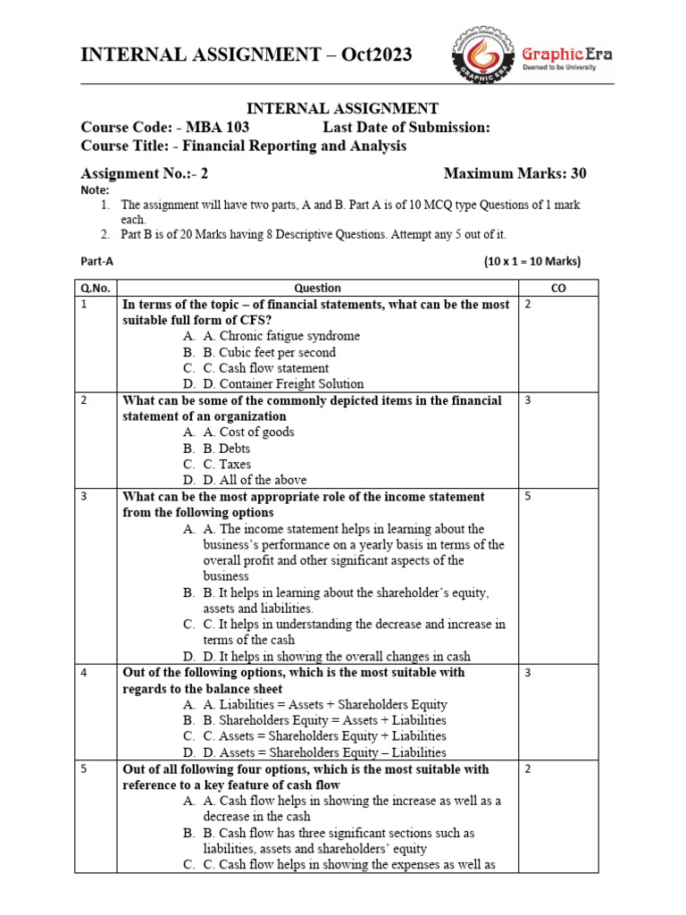 IntAss2 MBA I - FRA MBA 103 | PDF | Balance Sheet | Equity (Finance)