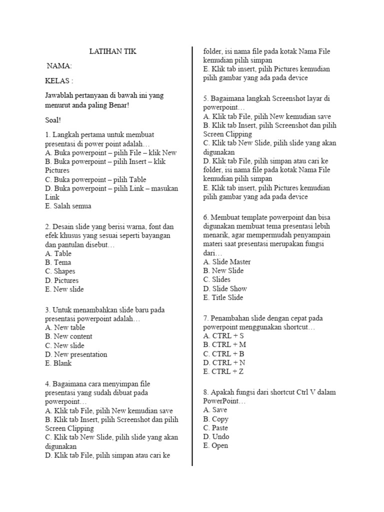 Latihan Soal PowerPoint | PDF