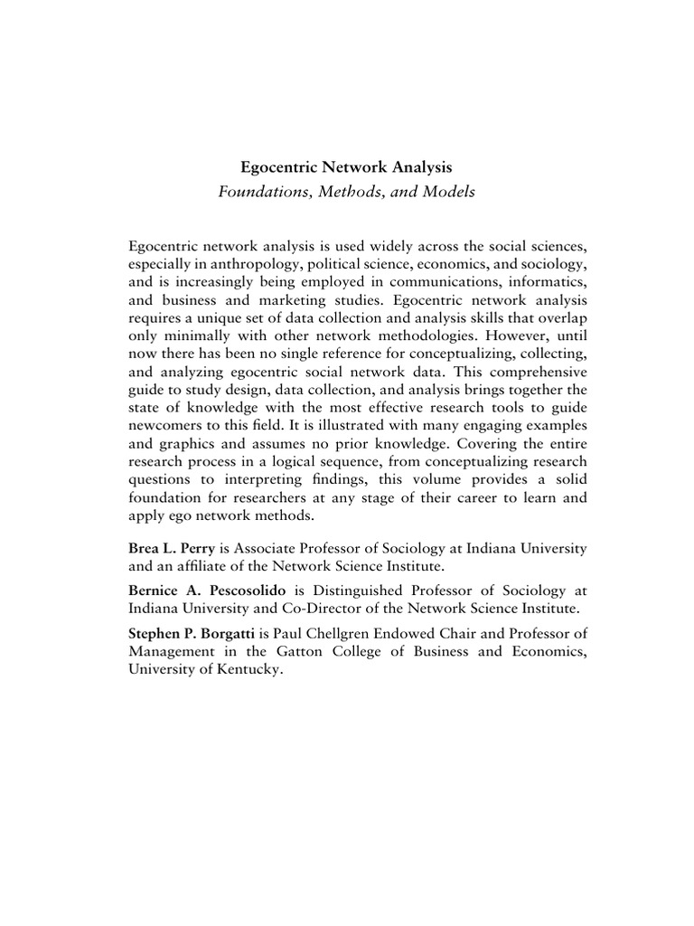 Egocentric Network Analysis Guide | PDF | Sociology | Social Sciences