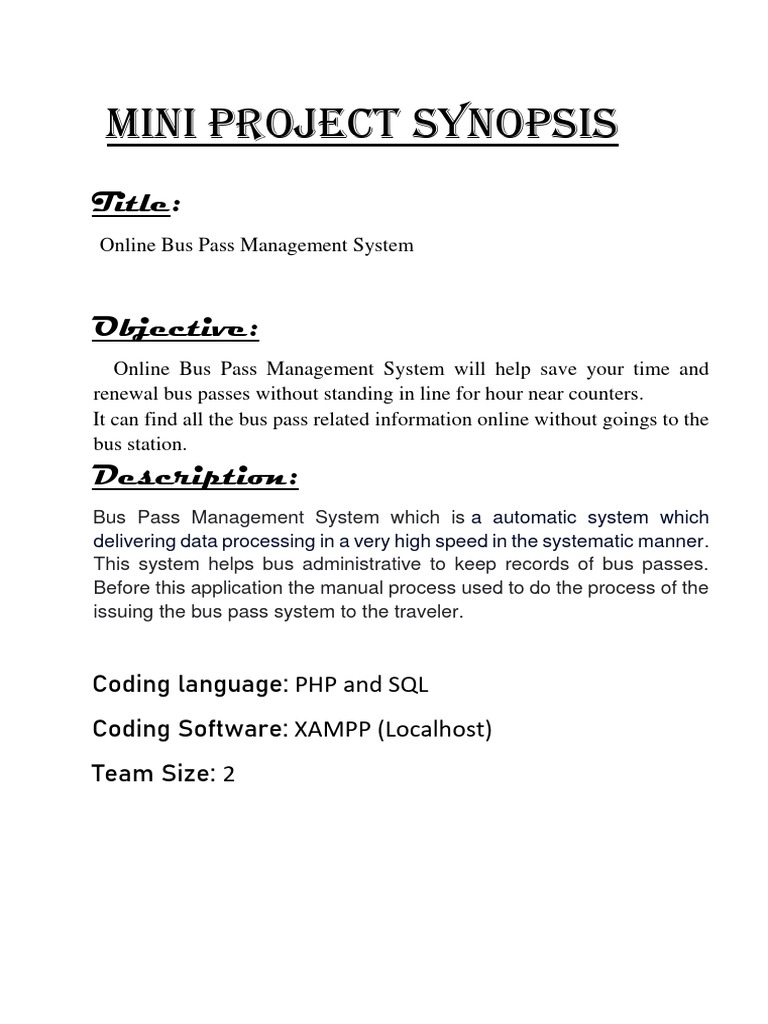 Online Bus Pass System Overview | PDF