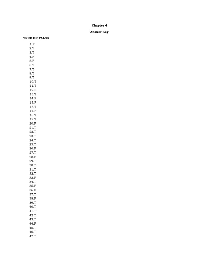 2021 Answer Chapter 4 | PDF