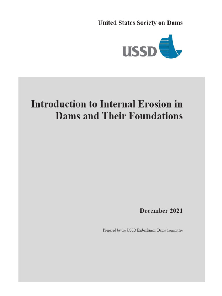 Introduction To Internal Erosion in Dams and Their Foundations 12 20 21 ...