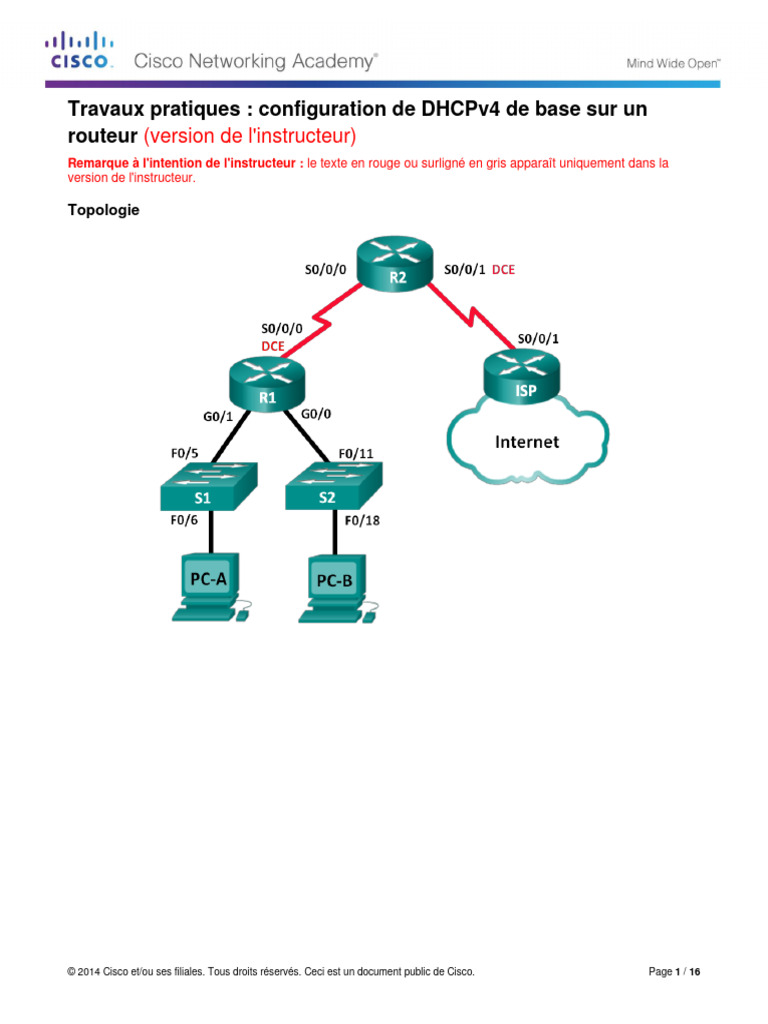 10.1.2.4 Lab Configuring Basic DHCPv4 On A Router ILM | PDF | Adresse IP | Standards de réseaux