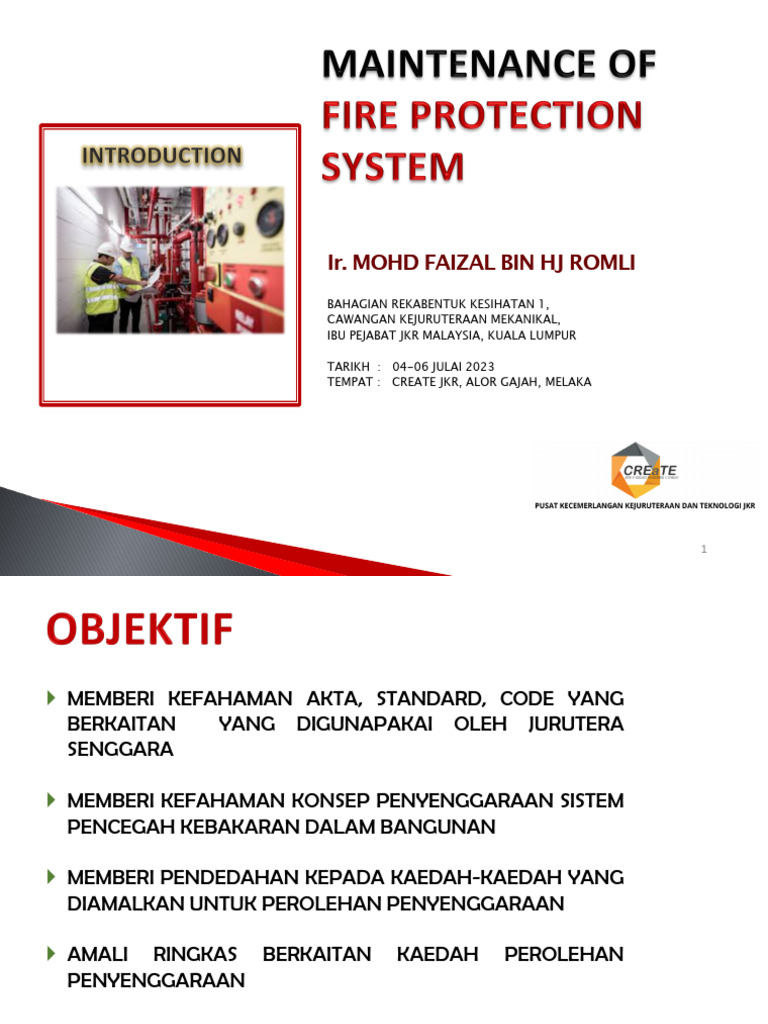01 Maintenance Fire Fighting System - Introduction - Rev.2023 | PDF | Fire Safety | Fires