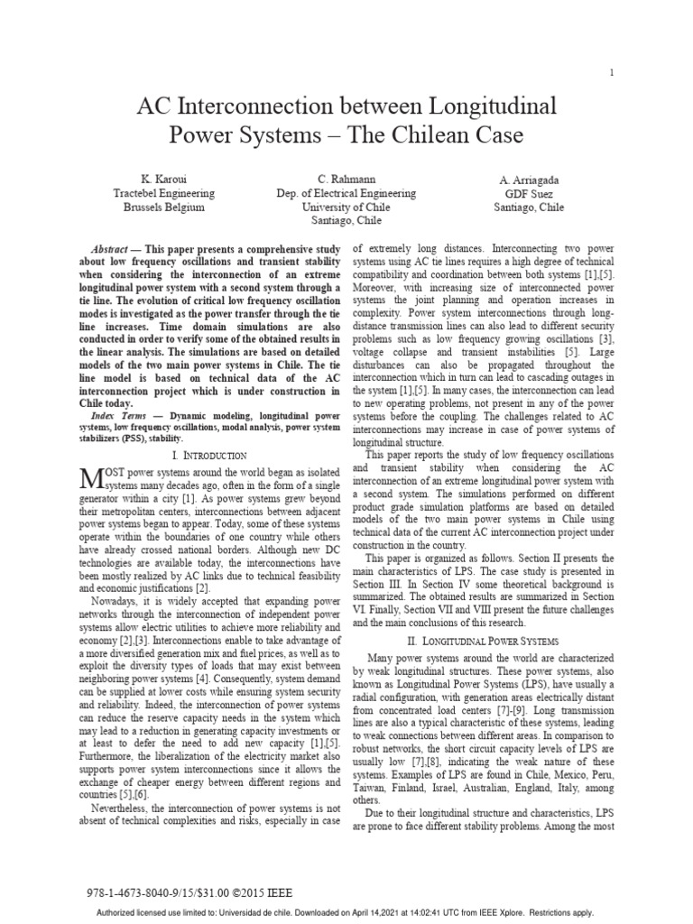 AC Interconnection Between Longitudinal | PDF | Electric Power Transmission | Electrical Substation