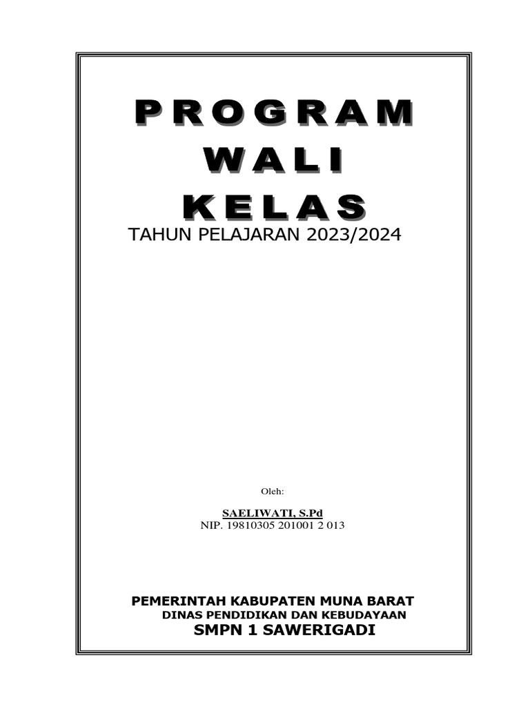 Program Kerja Wali Kelas | PDF | Karier & Perkembangan