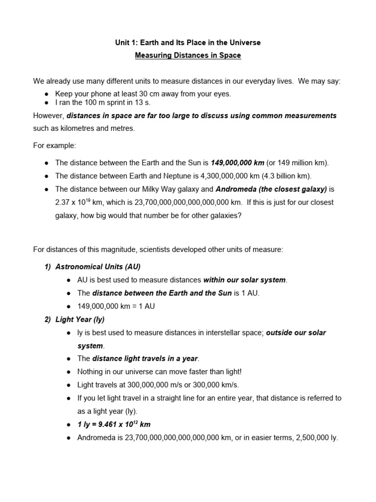 L4 Measuring Distances in Space - Teacher | PDF