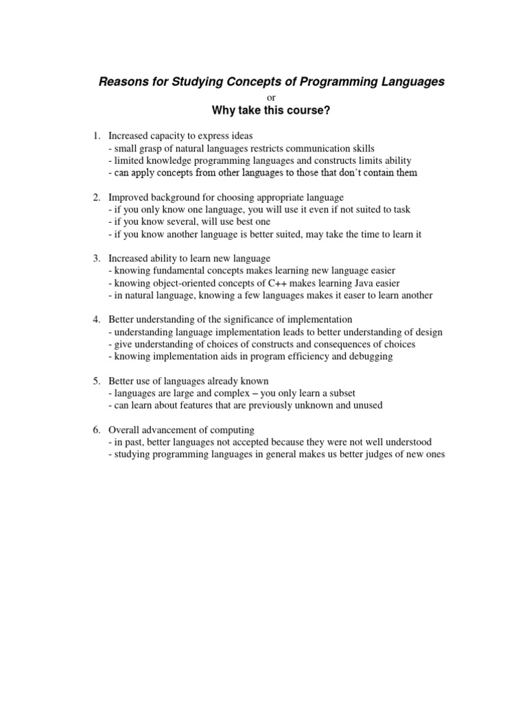 Important of Programming Language | PDF | Computer Programming ... Important of Programming Language | PDF | Computer Programming ...
