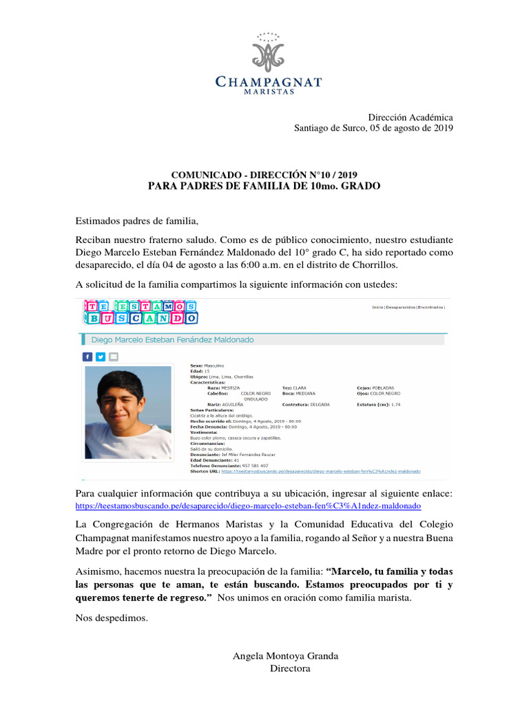 Comunicado N°10-DA 10mo Grado | PDF