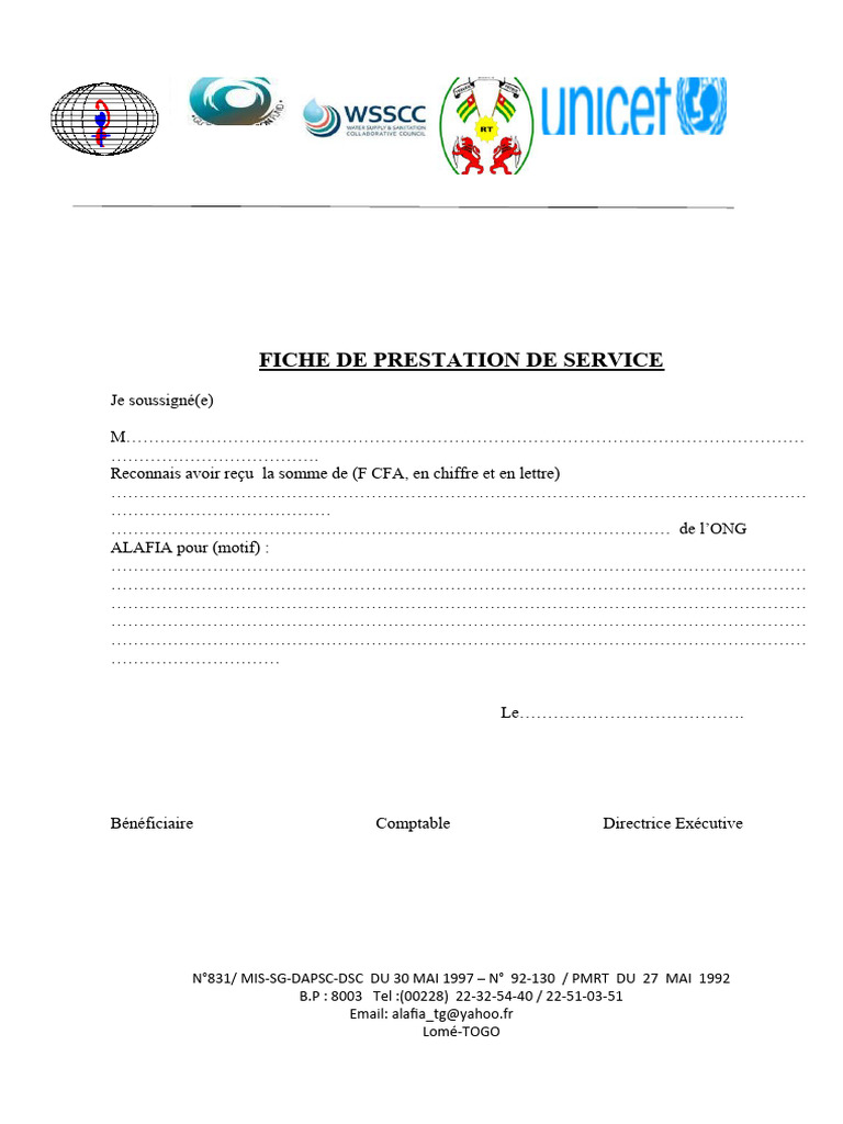 Fiche de Prestation de Service Akebou | PDF