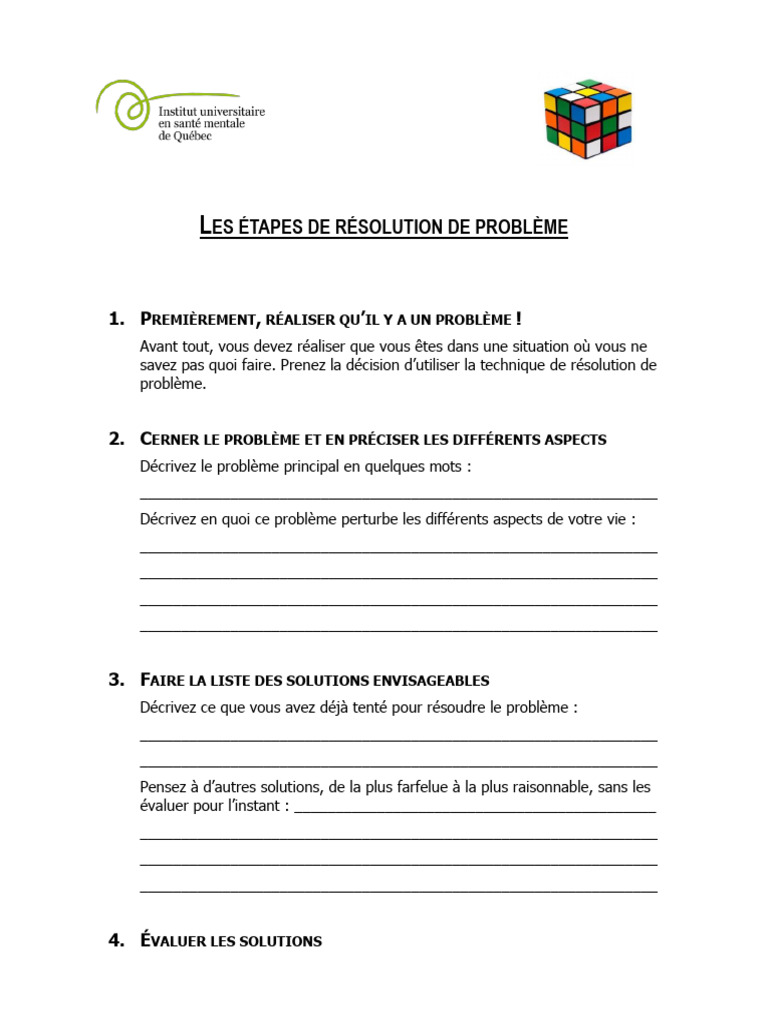 Étapes Clés de Résolution de Problème | PDF | Évolution de carrière