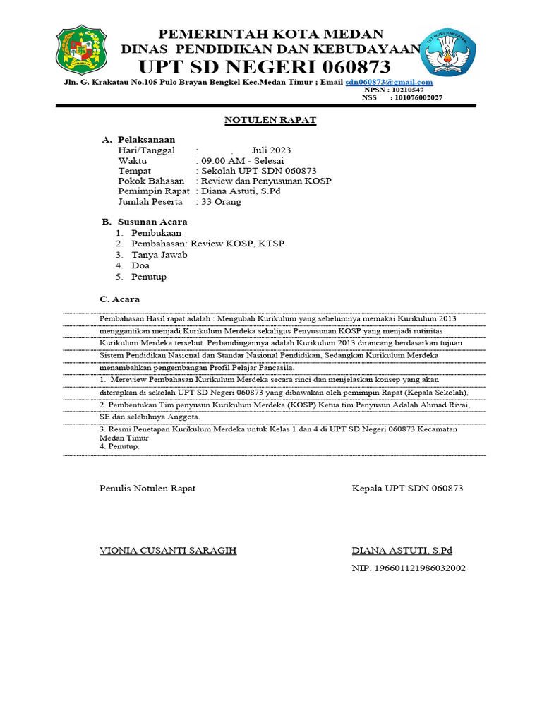 Notulen Rapat Kosp | PDF