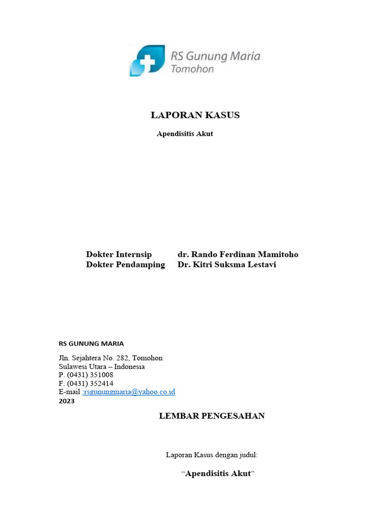 Lapkas Apendicitis | PDF