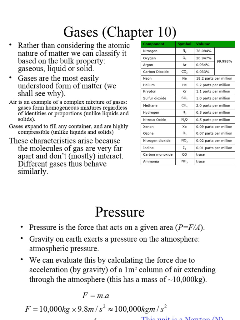Chapter 10 | PDF | Gases | Pascal (Unit)