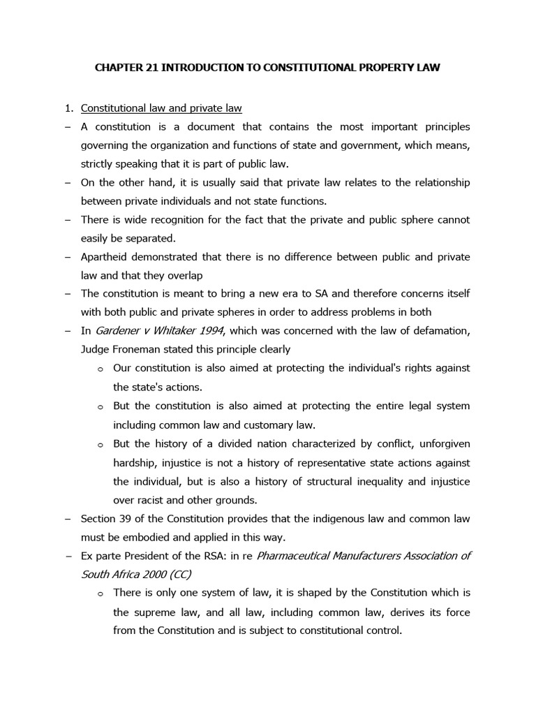 Chapter 21 Introduction To Constitutional Property Law | PDF ...