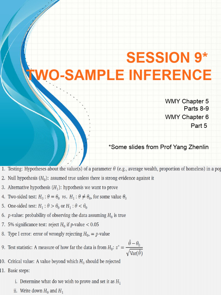 New9Topic - Two Sample Inference (Corrected) | PDF | Confidence Interval | Statistical Significance