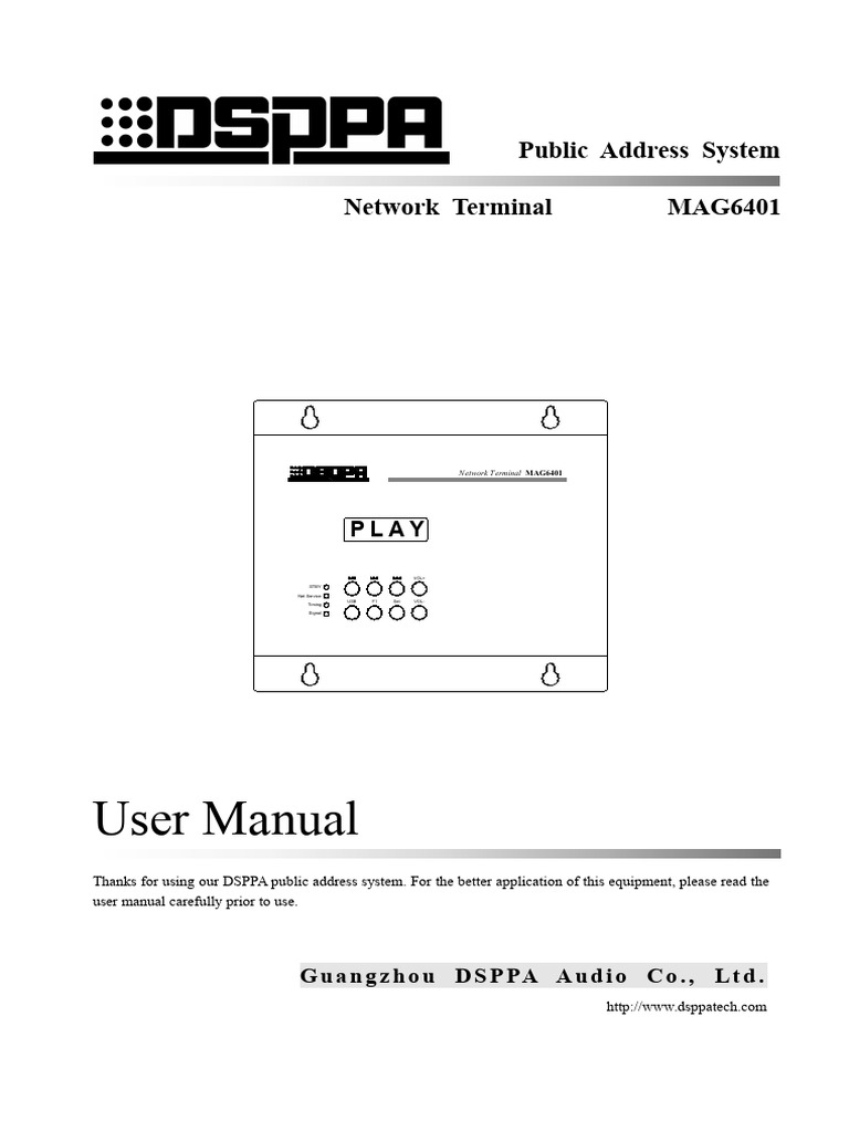 Manual - MAG6401 Network Terminal - V2.3 | PDF | Electrical Connector | Computer Network