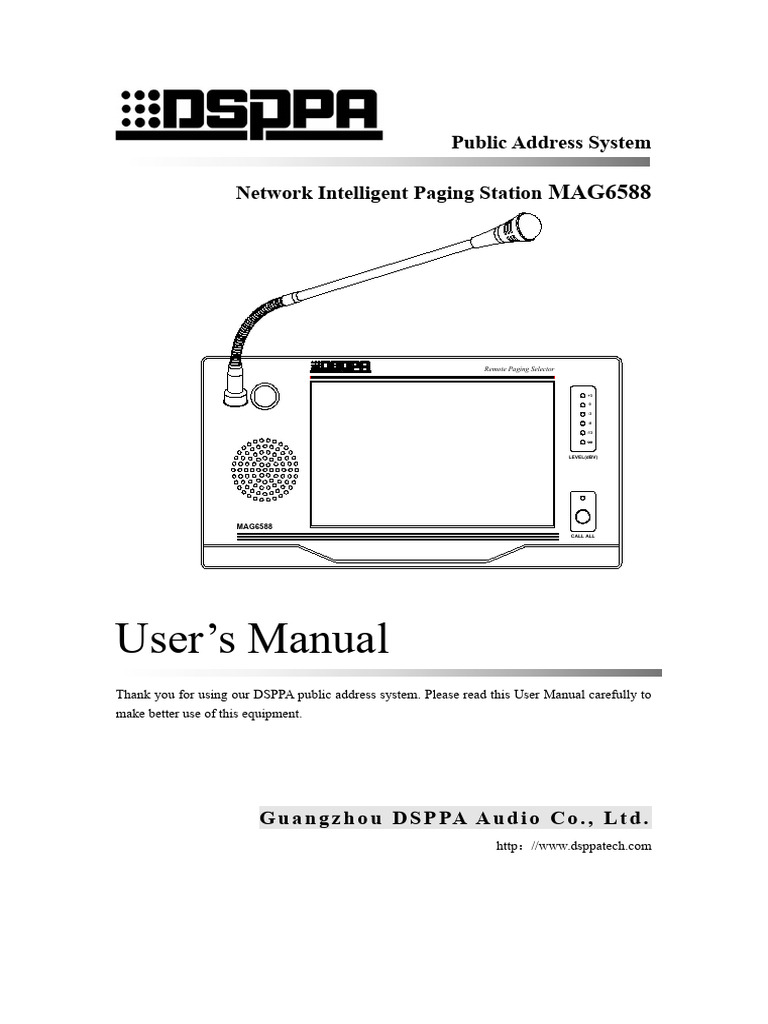 Manual-MAG6588 Paging Station - V6.0 (电压240V) | PDF | Computer Network | Amplifier