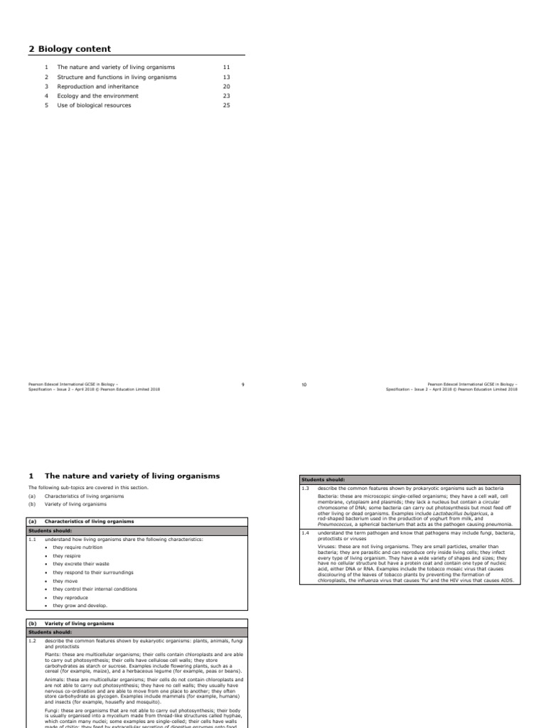 Edexcel International Biology | PDF | Gene | Cell (Biology)