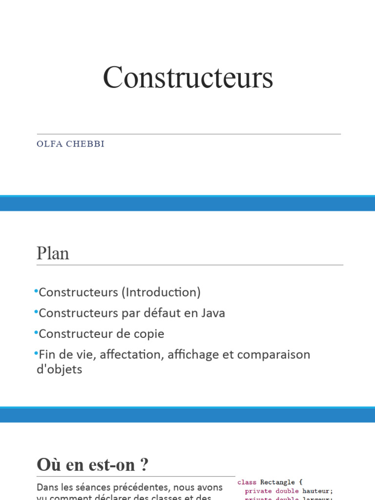2 Constructeurs | PDF | Classe (informatique) | Programmation