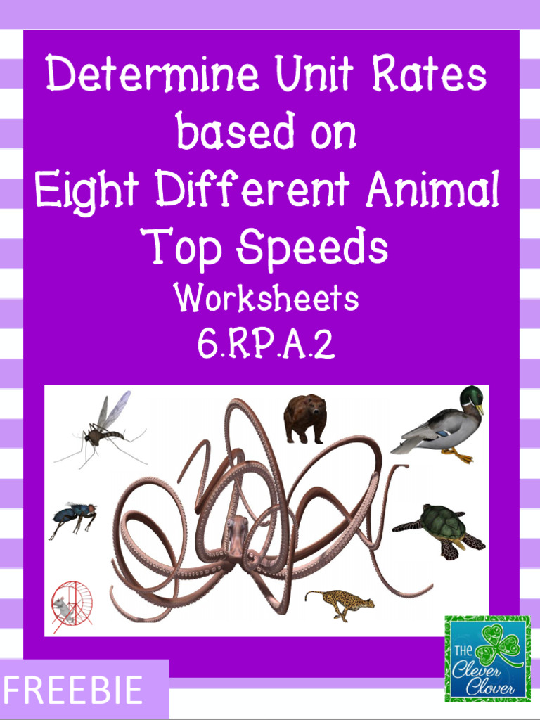 Unit Rate Animal Top Speed Problems | PDF | Speed | Organisms