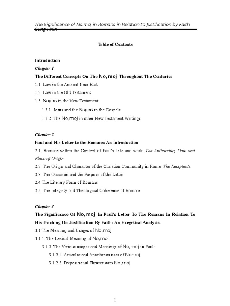 Cungte's Thesis | PDF | Epistle To The Romans | Book Of Deuteronomy