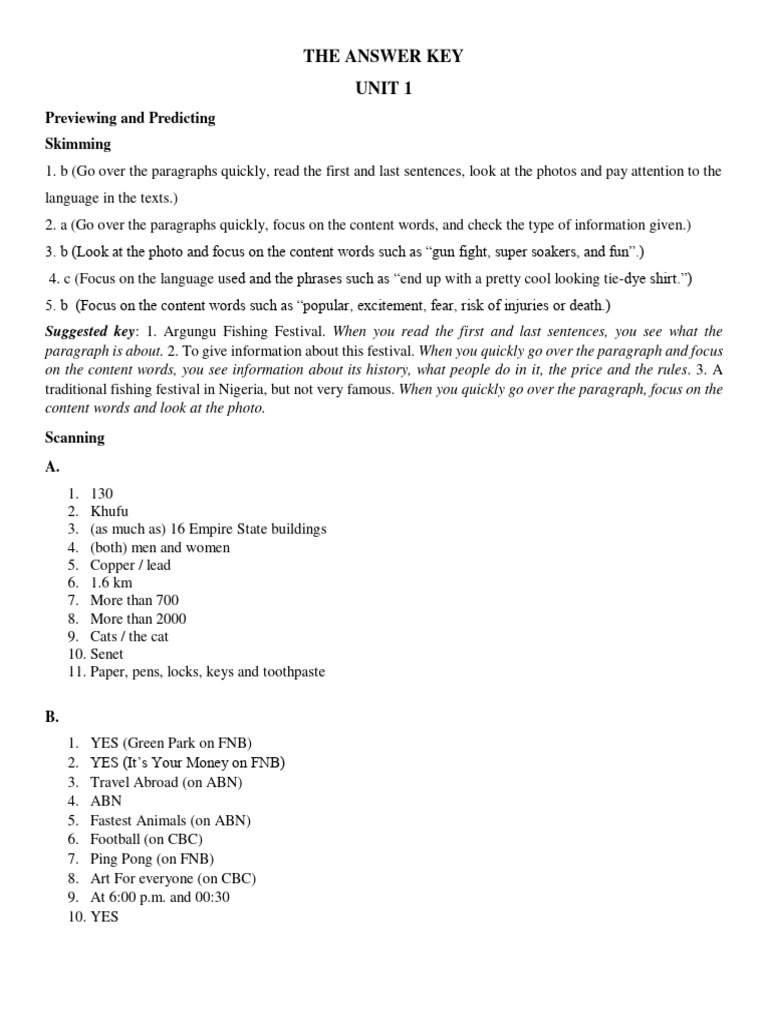 Reading Strategies and Answer Key | PDF | Addiction | Tobacco Smoking