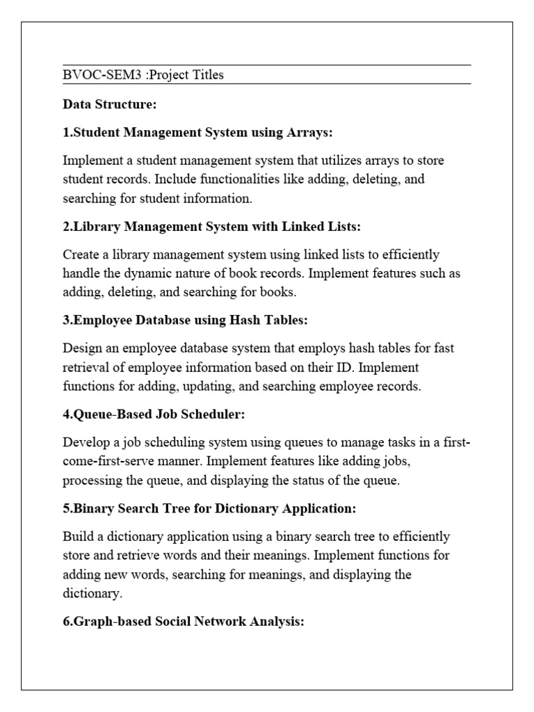 Data Structure Project Idea Pdf Scheduling Computing Information Technology