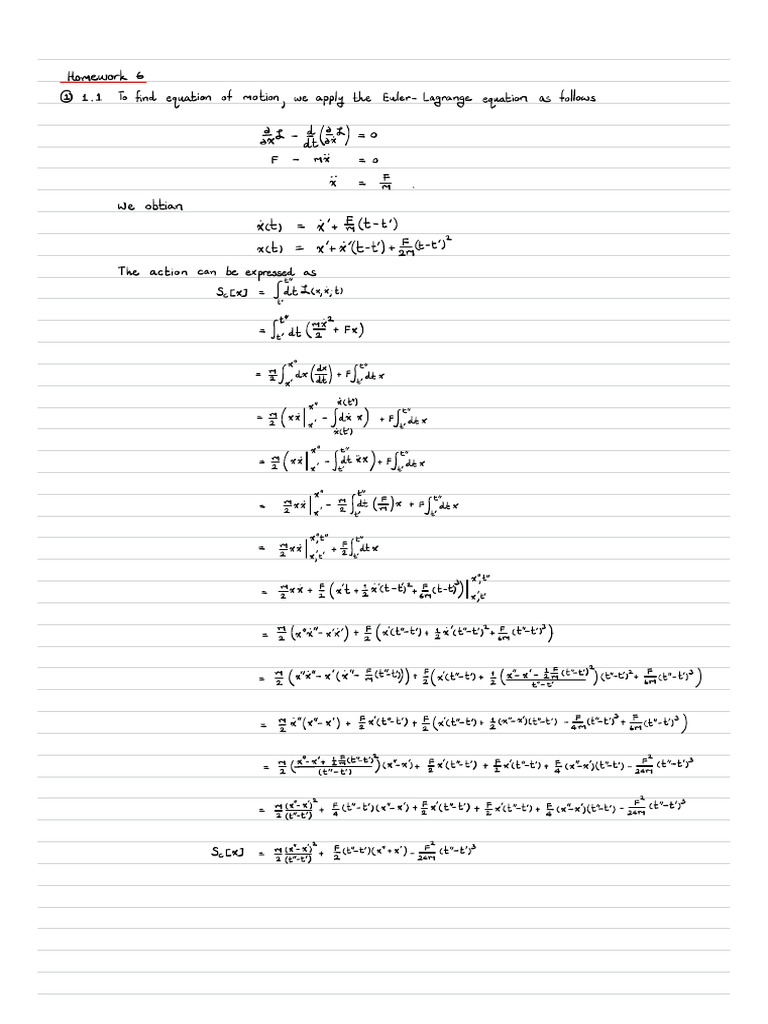 QM and Path Integrals Homework 6 | PDF | Mechanics | Mathematical Objects QM and Path Integrals Homework 6 | PDF | Mechanics | Mathematical Objects