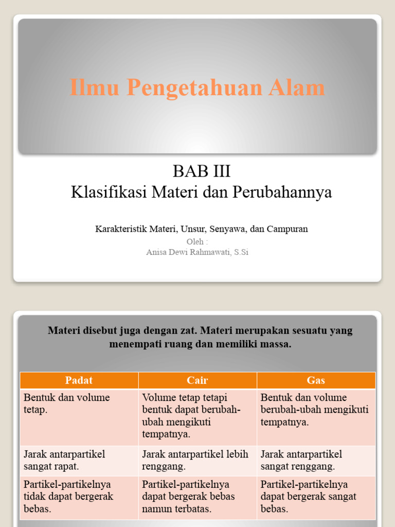 BAB 3 Klasifikasi Materi Bagian 1 | PDF