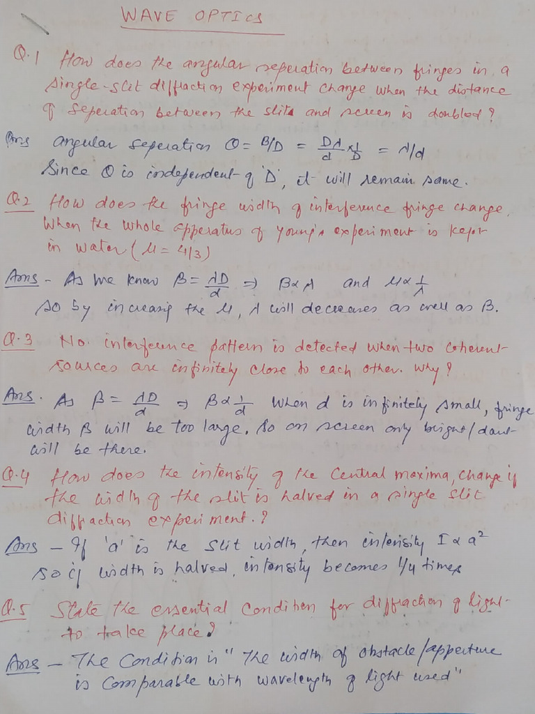 Wave Optics | PDF | Science & Mathematics